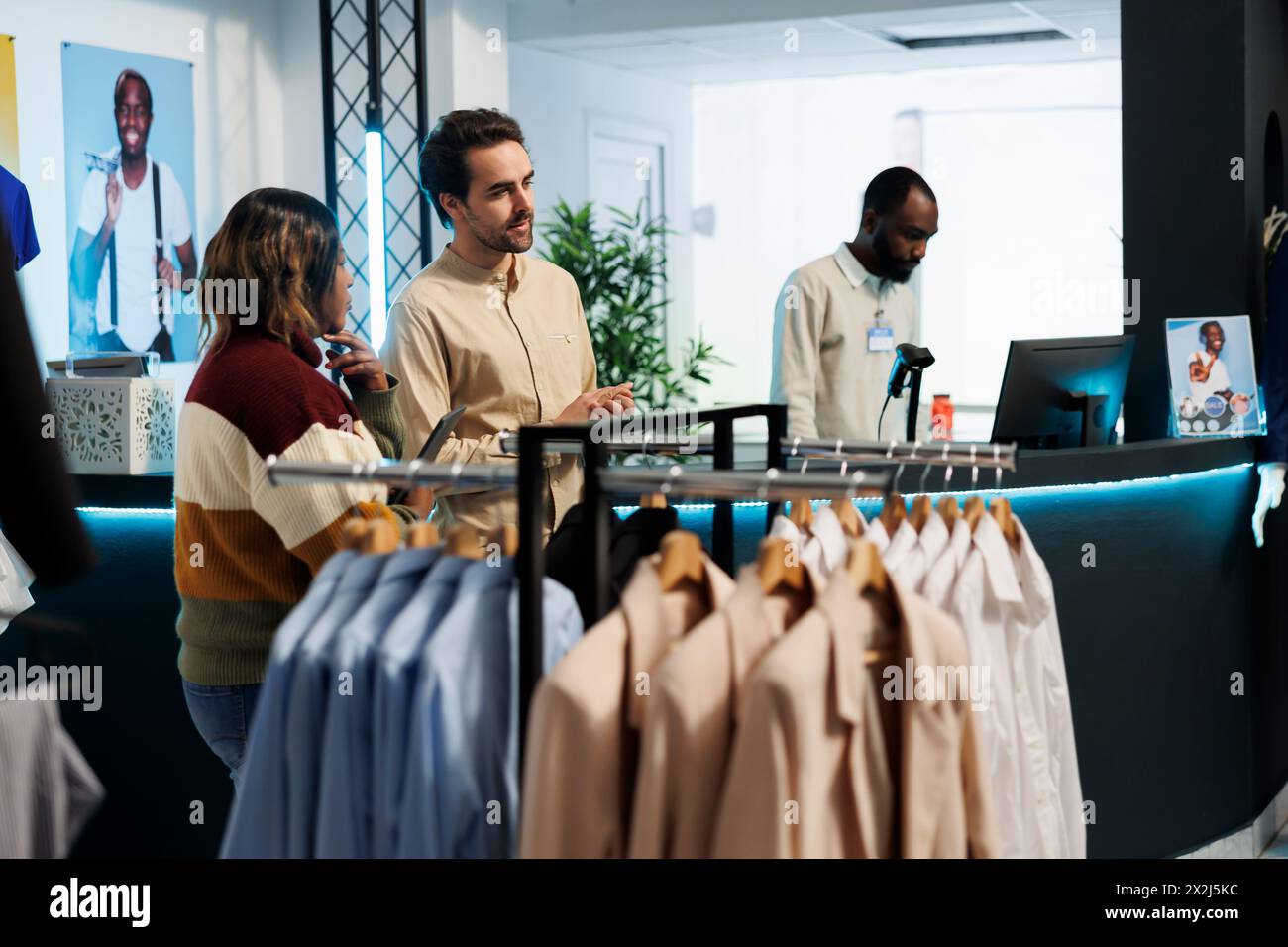 Caucasian woman in apparel showroom hi-res stock photography and images ...