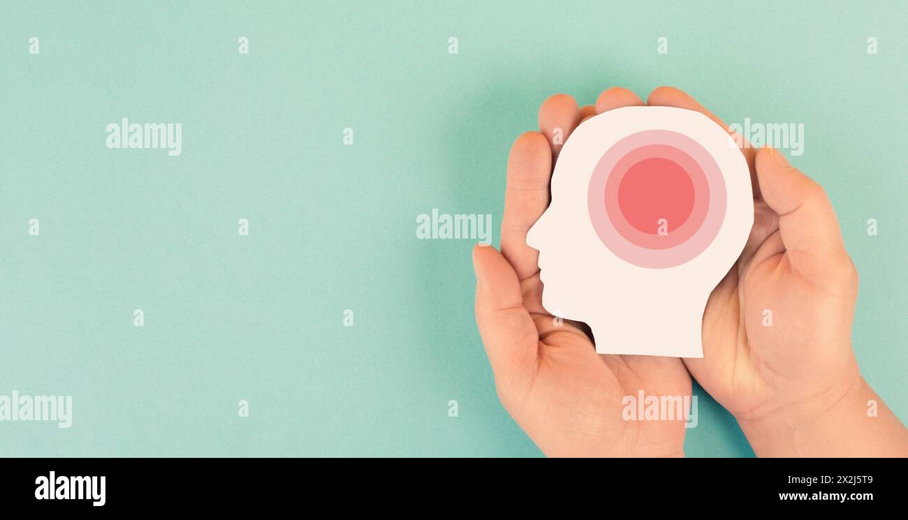 Human brain, migraine headache attack, psychological pressure and ...