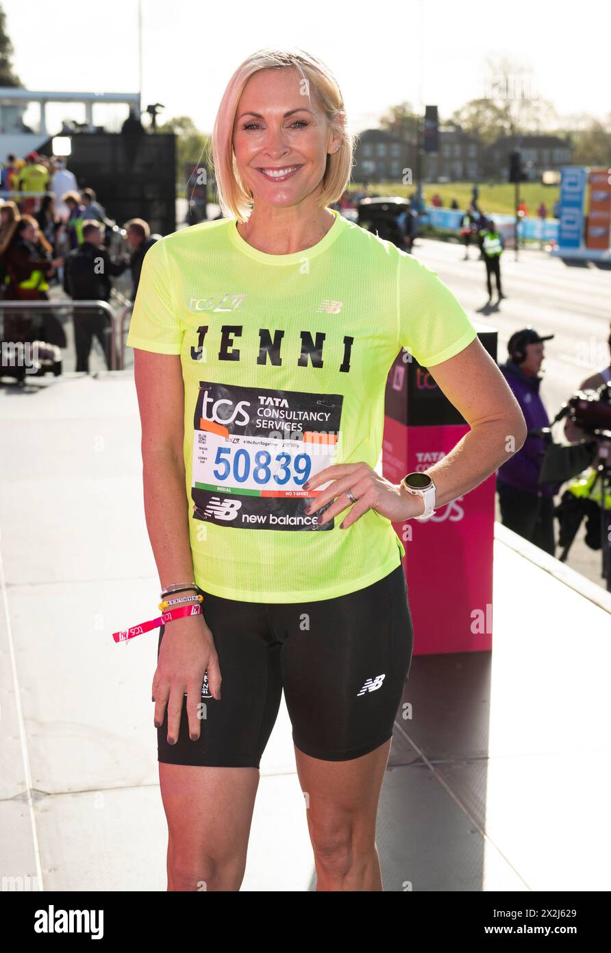 Jenni Falconer photographed ahead of the start of the 2024 TCS London ...