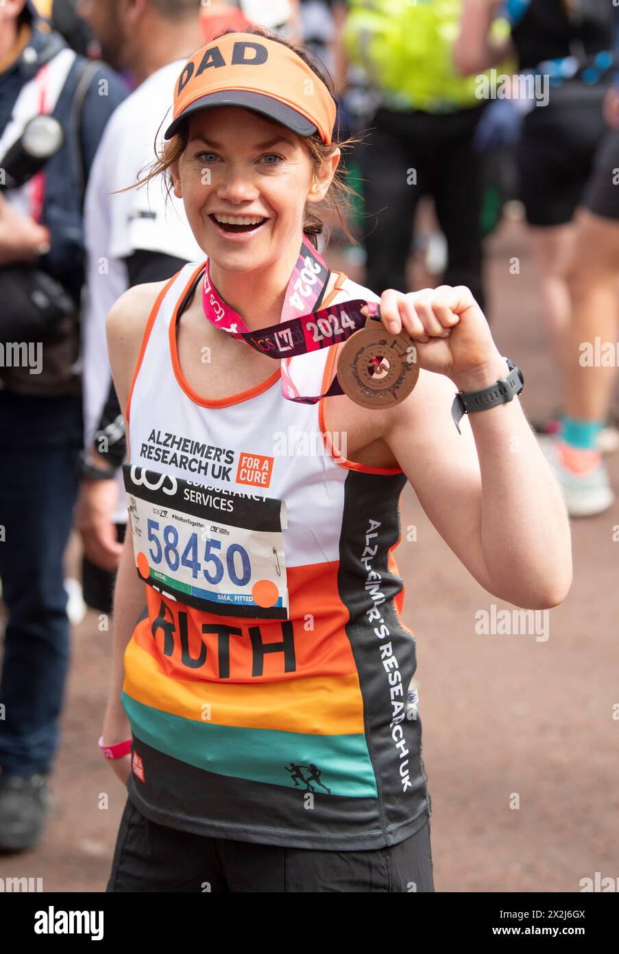 Ruth Wilson during the 2024 TCS London Marathon on April 21, 2024 in ...