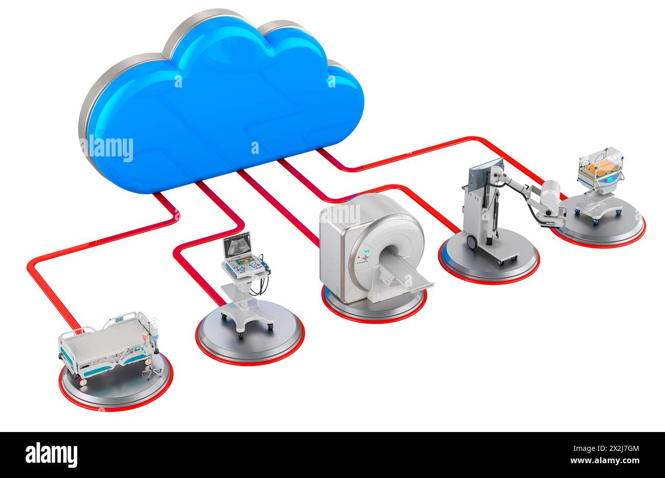 Server communication with medical apparatus. Computer cloud with ...