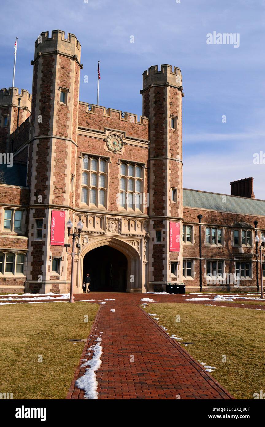 Brookings Hall stands like a castle on the campus of Washington ...