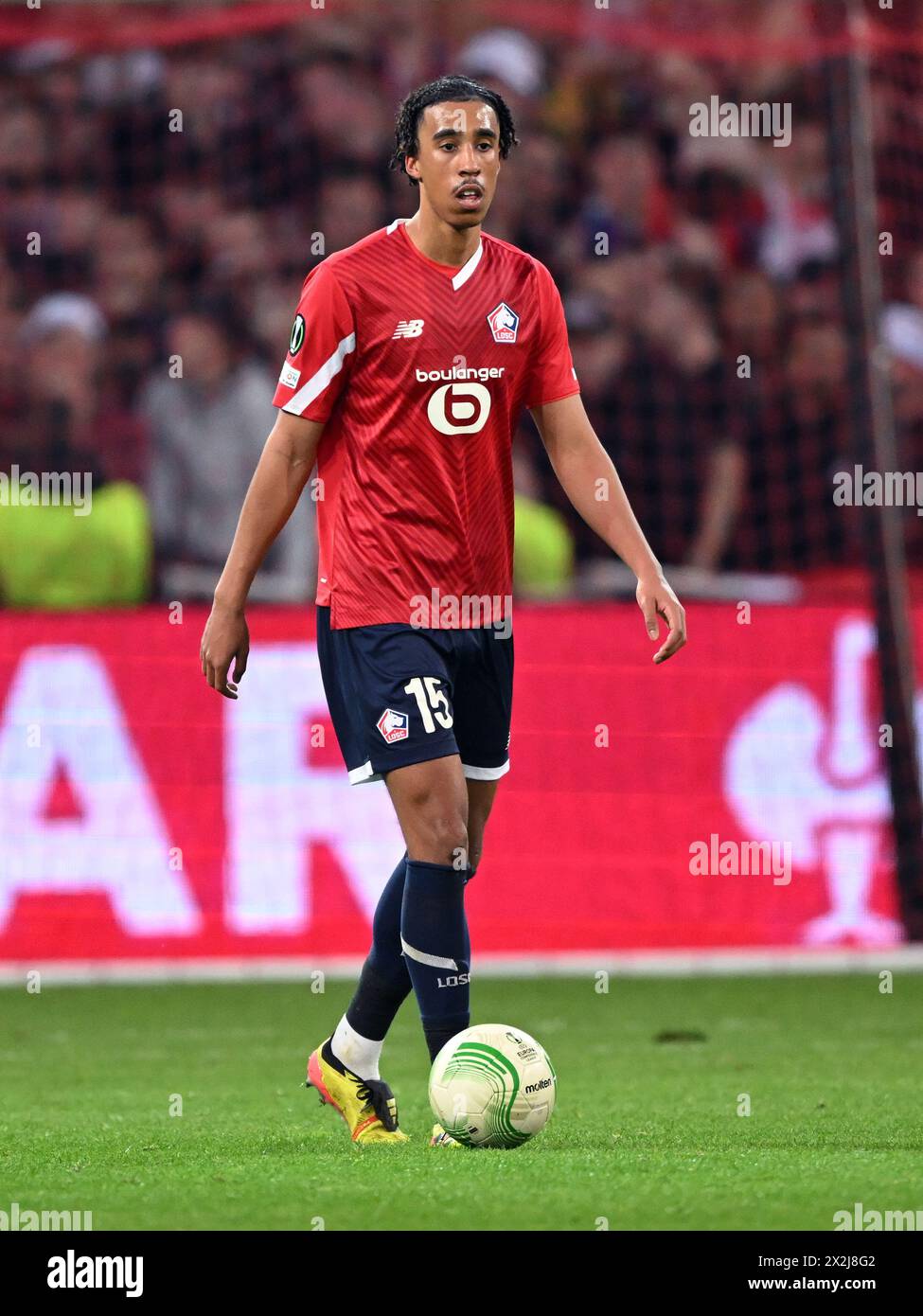 LILLE - Leny Yoro of Lille OSC during the UEFA Conference league quarter-final match between ...