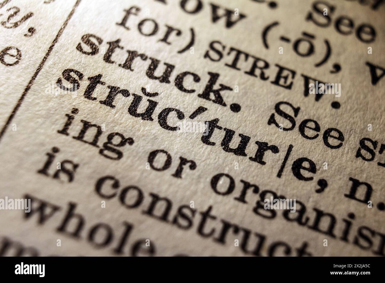 Word structure on dictionary page, macro close-up Stock Photo - Alamy
