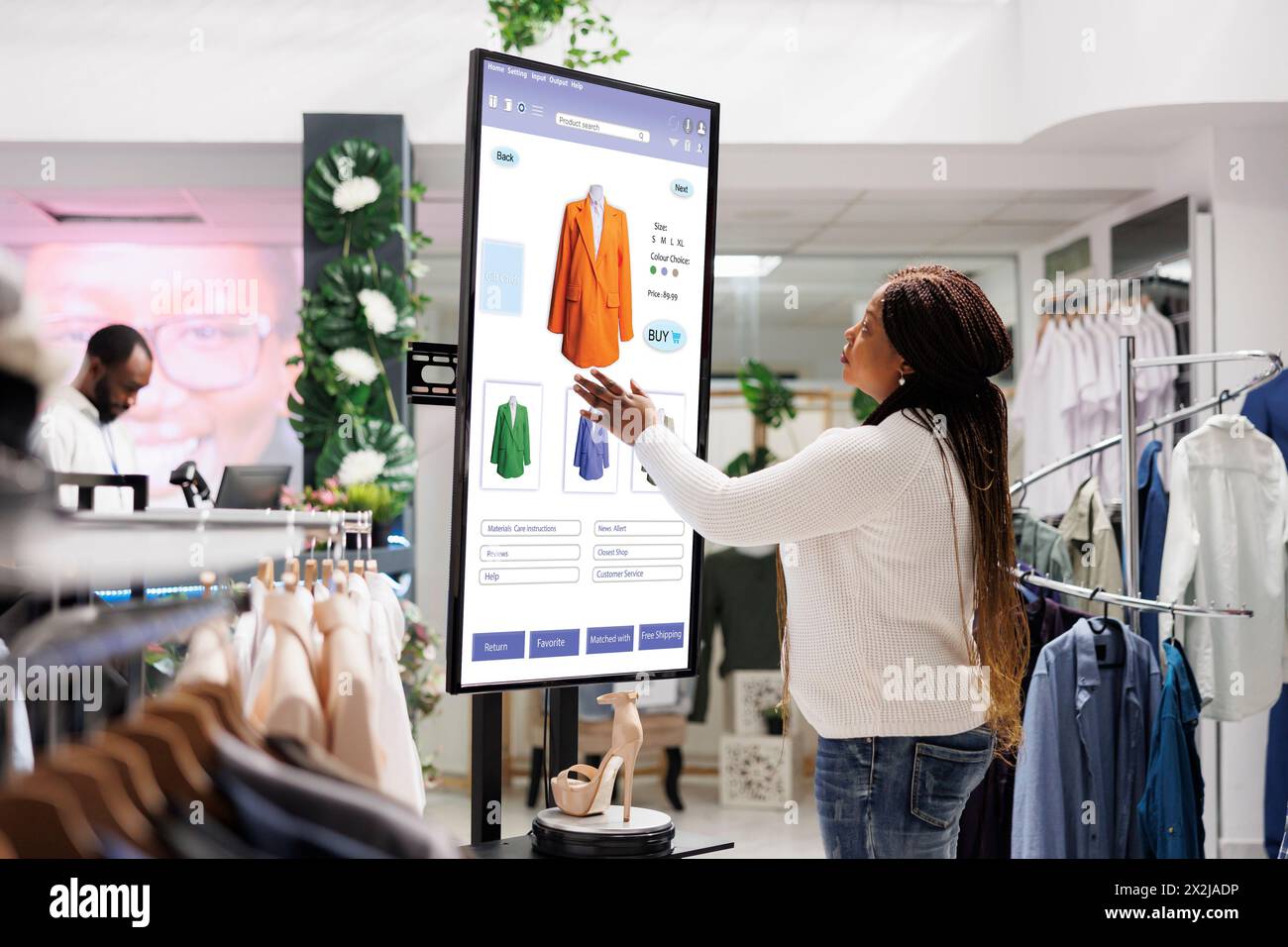 Using interactive touch screen ordering hi-res stock photography and ...
