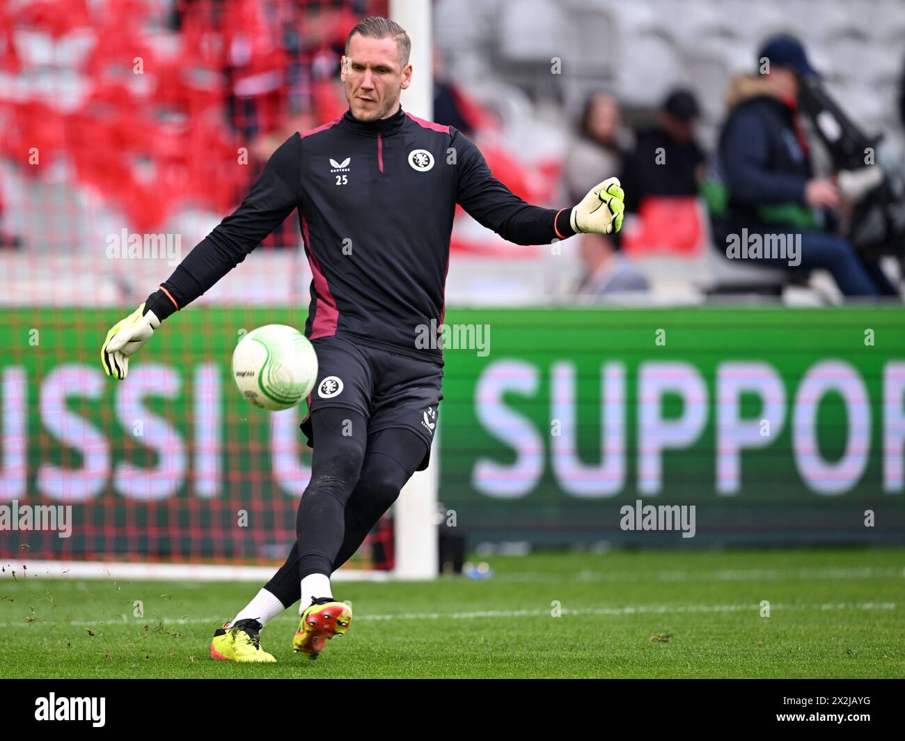 LILLE - Aston Villa FC goalkeeper Robin Olsen during the UEFA ...