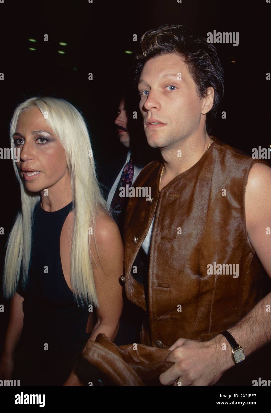 Donatella Versace and Jon Bon Jovi attend the grand opening of the ...