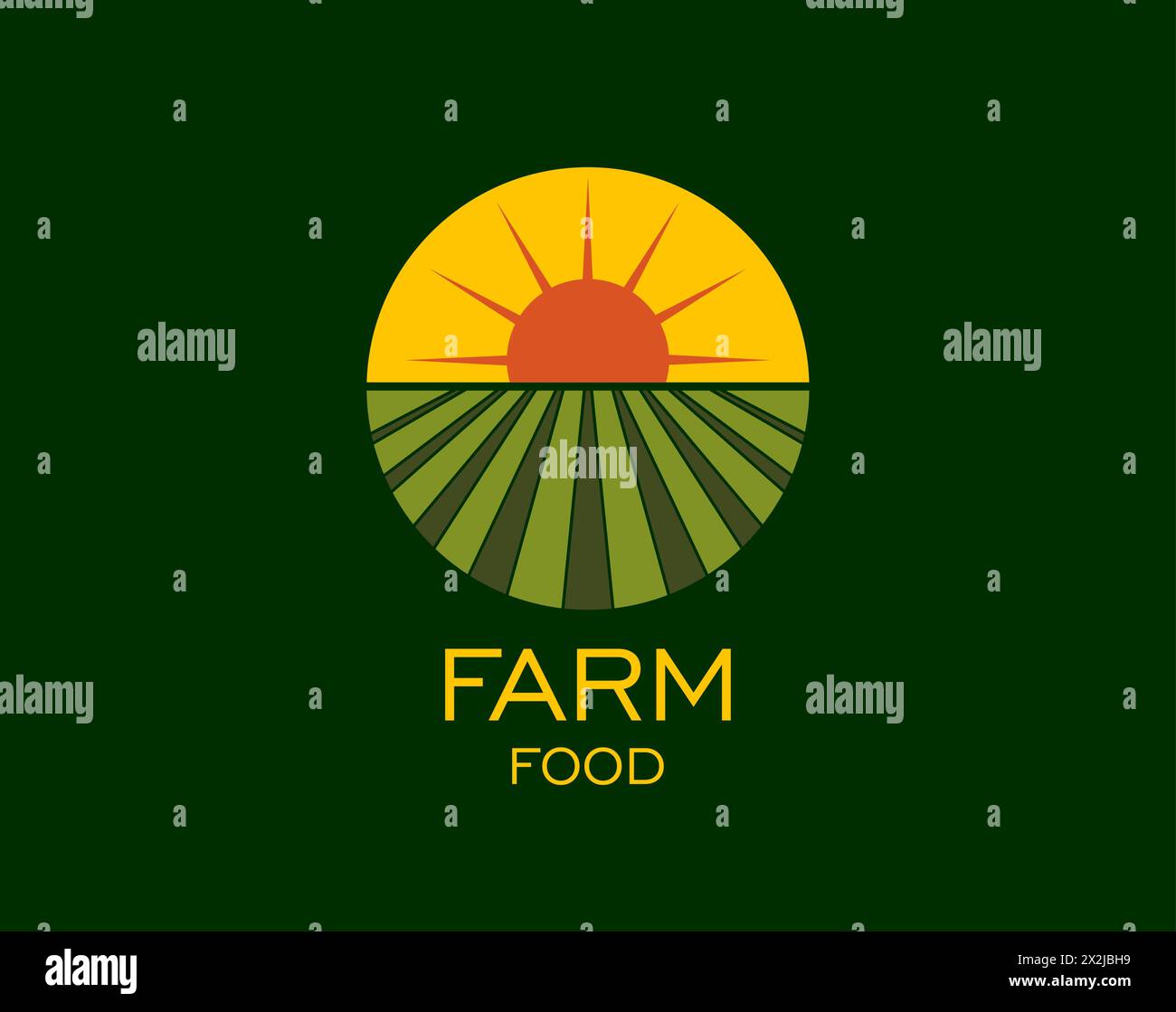 Agriculture farm field logo icon, rural landscape. Isolated vector ...