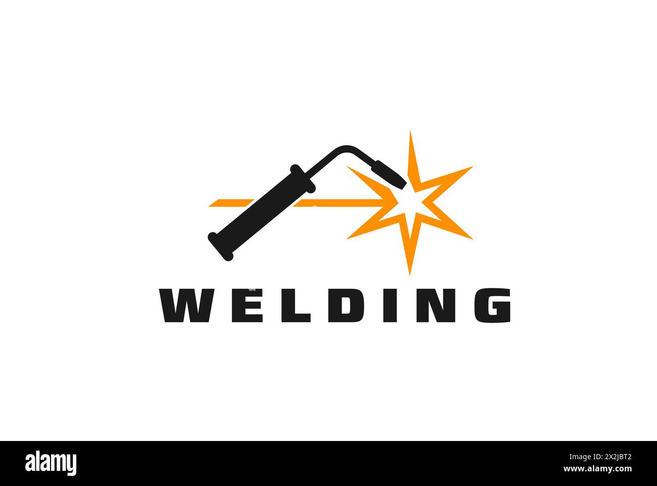 Weld icon, Welder tool and sparks. Isolated vector emblem with stylized ...
