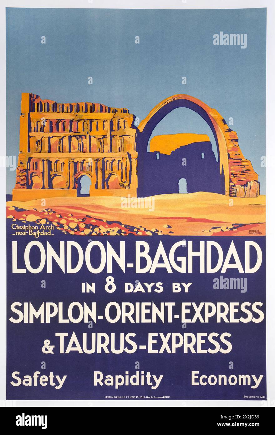 Vintage Rail Travel Poster - "Simplon Orient Express" to Baghdad ...