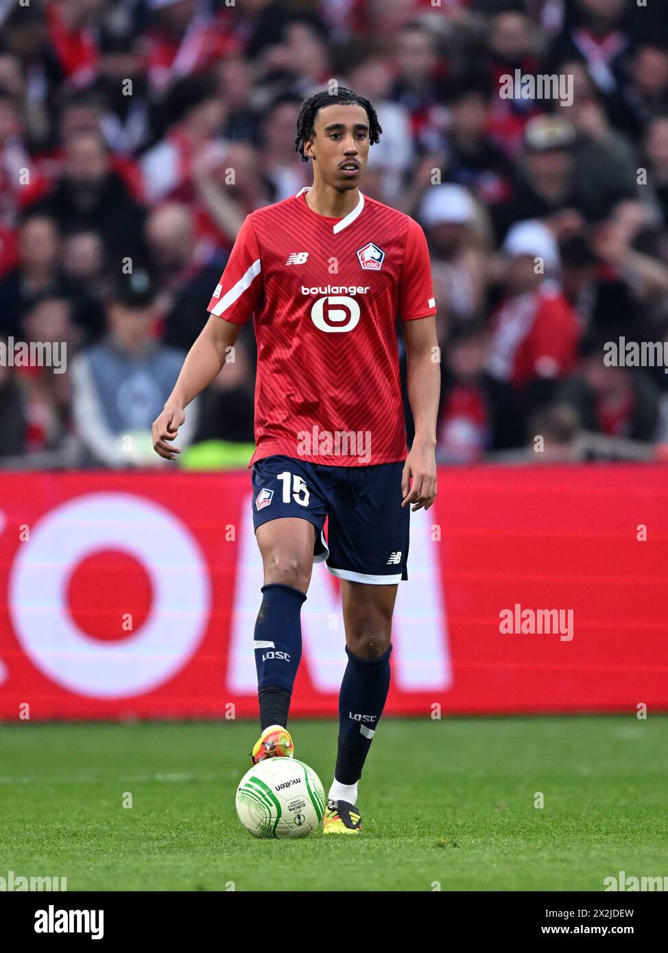 LILLE - Leny Yoro of Lille OSC during the UEFA Conference league quarter-final match between ...