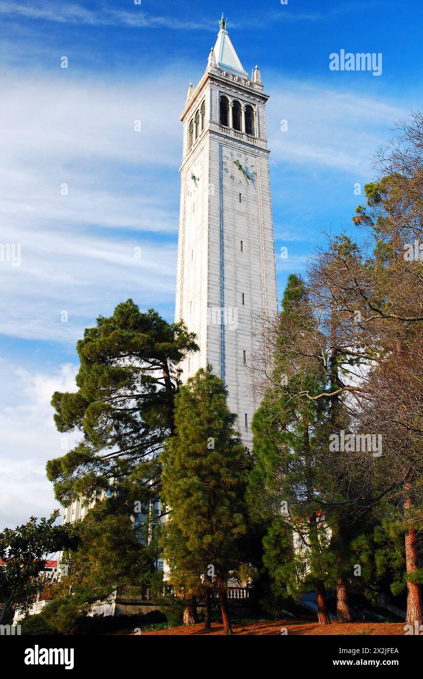 The Campanile rises over the campus of the University of California ...