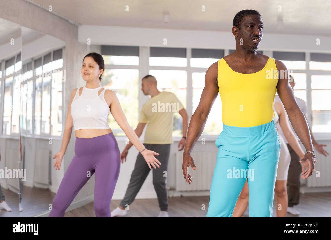 Group of people dancing jazz funk Stock Photo - Alamy
