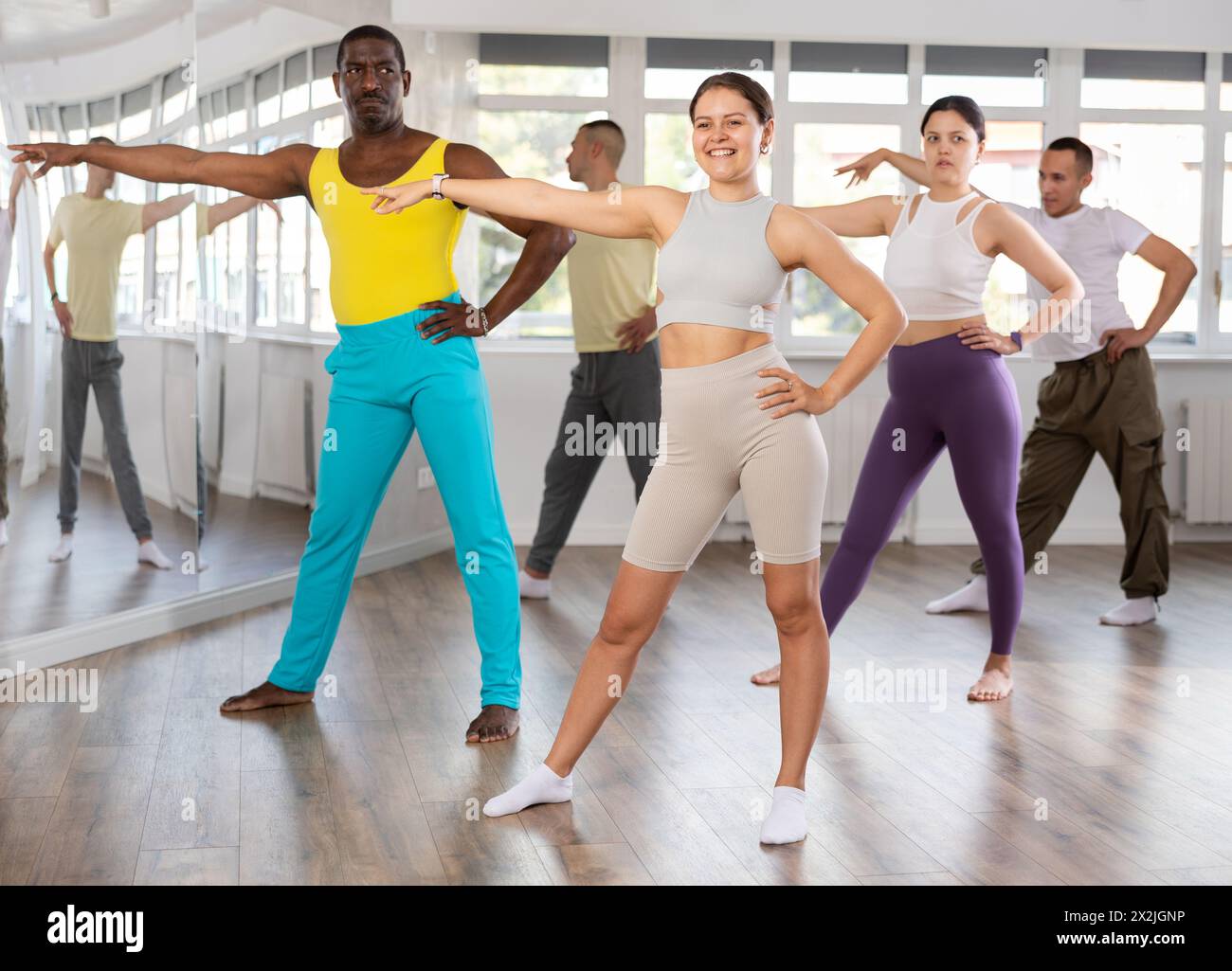 Group of people dancing jazz funk Stock Photo - Alamy
