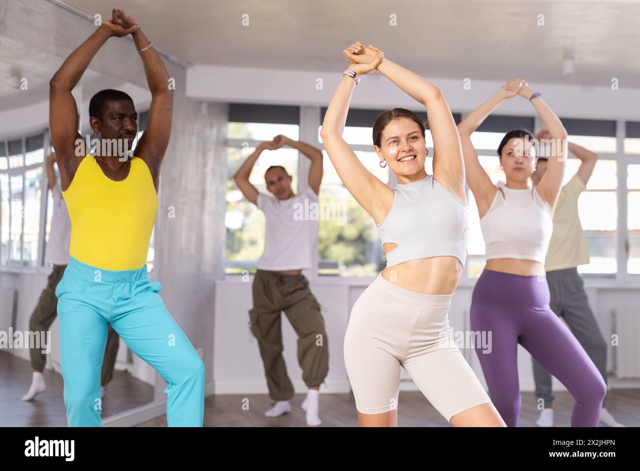 Group of people dancing jazz funk Stock Photo - Alamy