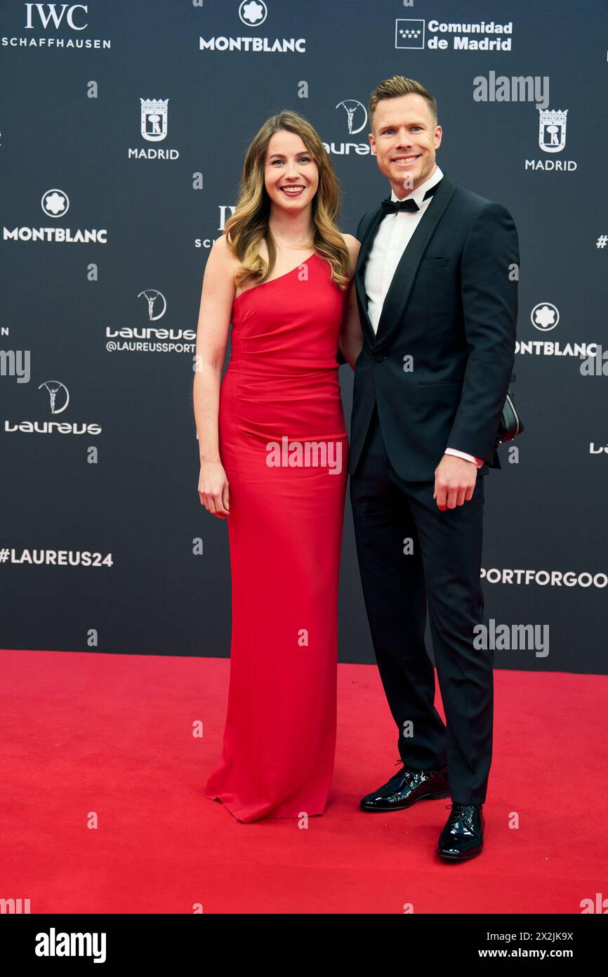 Madrid. Spain. 20240422, Markus Rehm, Vanessa Low attends Laureus World ...