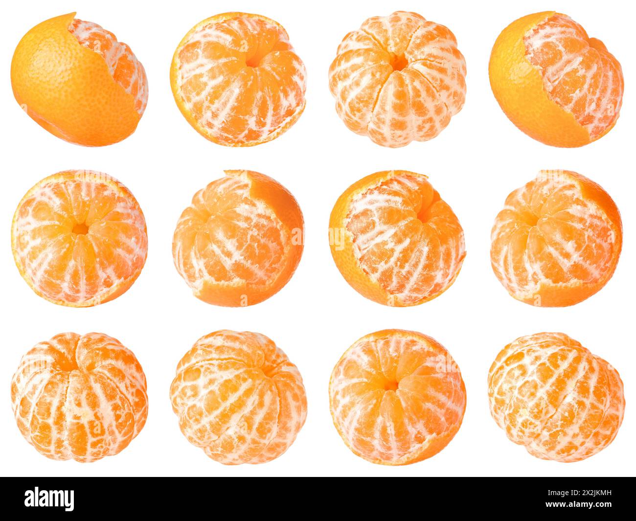 Whole peeled tangerines isolated on white, set Stock Photo - Alamy