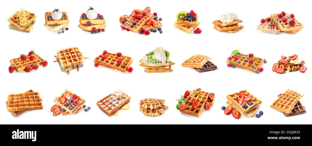 Traditional belgian waffles berries Cut Out Stock Images & Pictures - Alamy