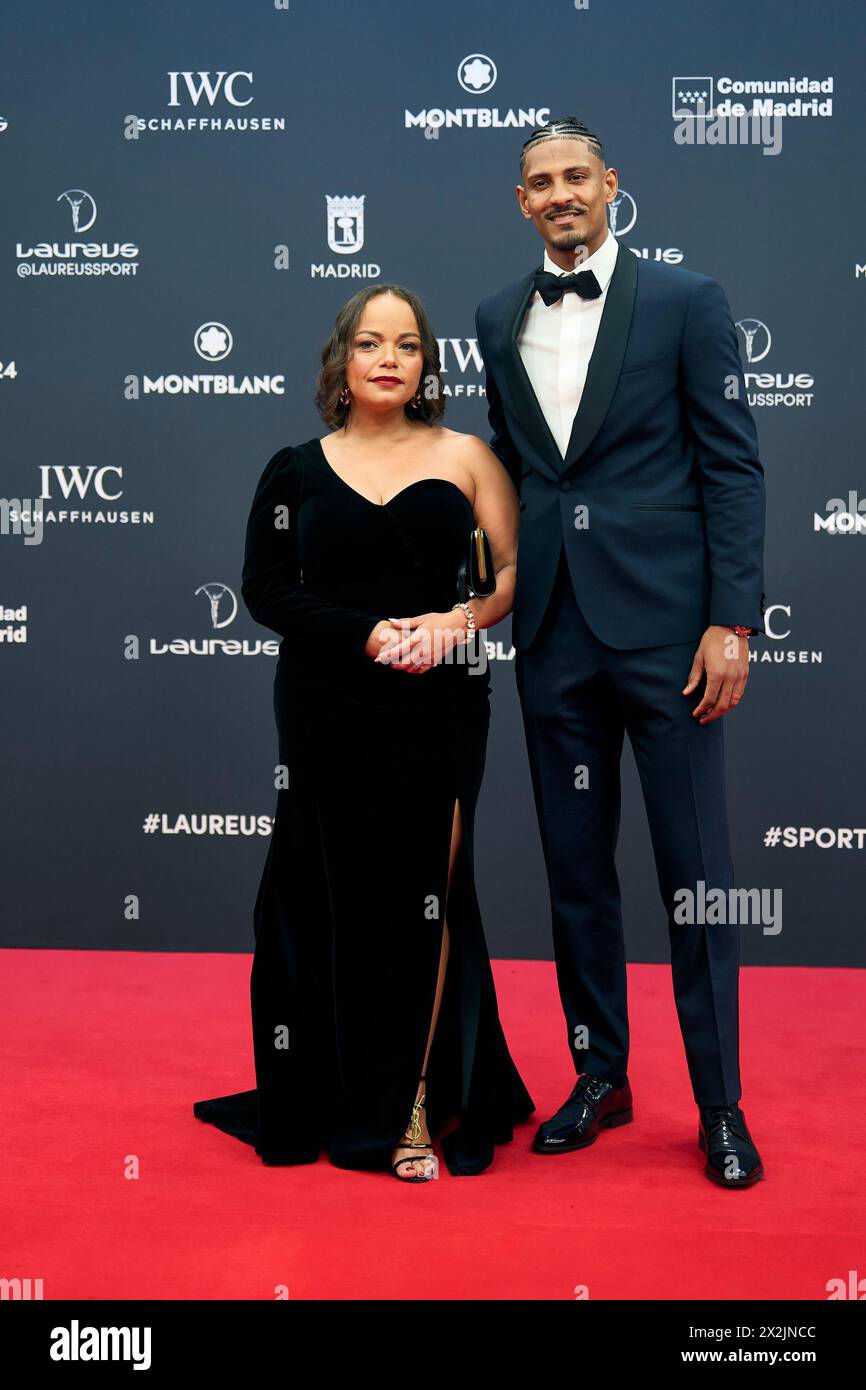Madrid, Madrid, Spain. 22nd Apr, 2024. Sebastien Haller, Priscilla ...