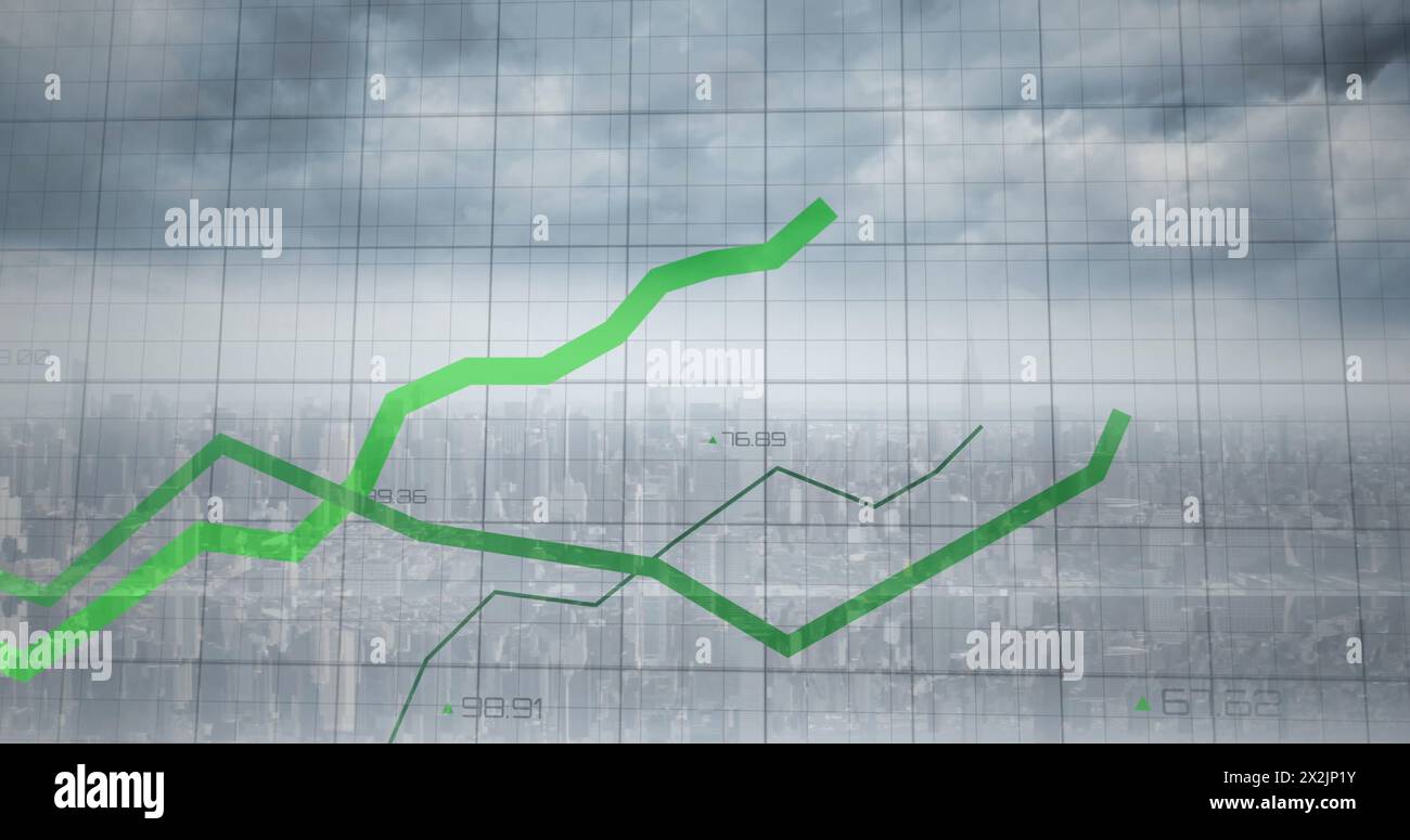 Animation chart over grid office hi-res stock photography and images ...