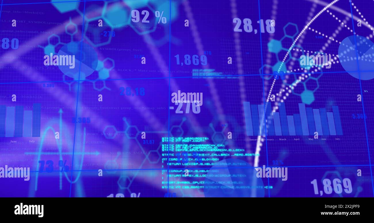 Image of dna strand and data processing Stock Photo - Alamy