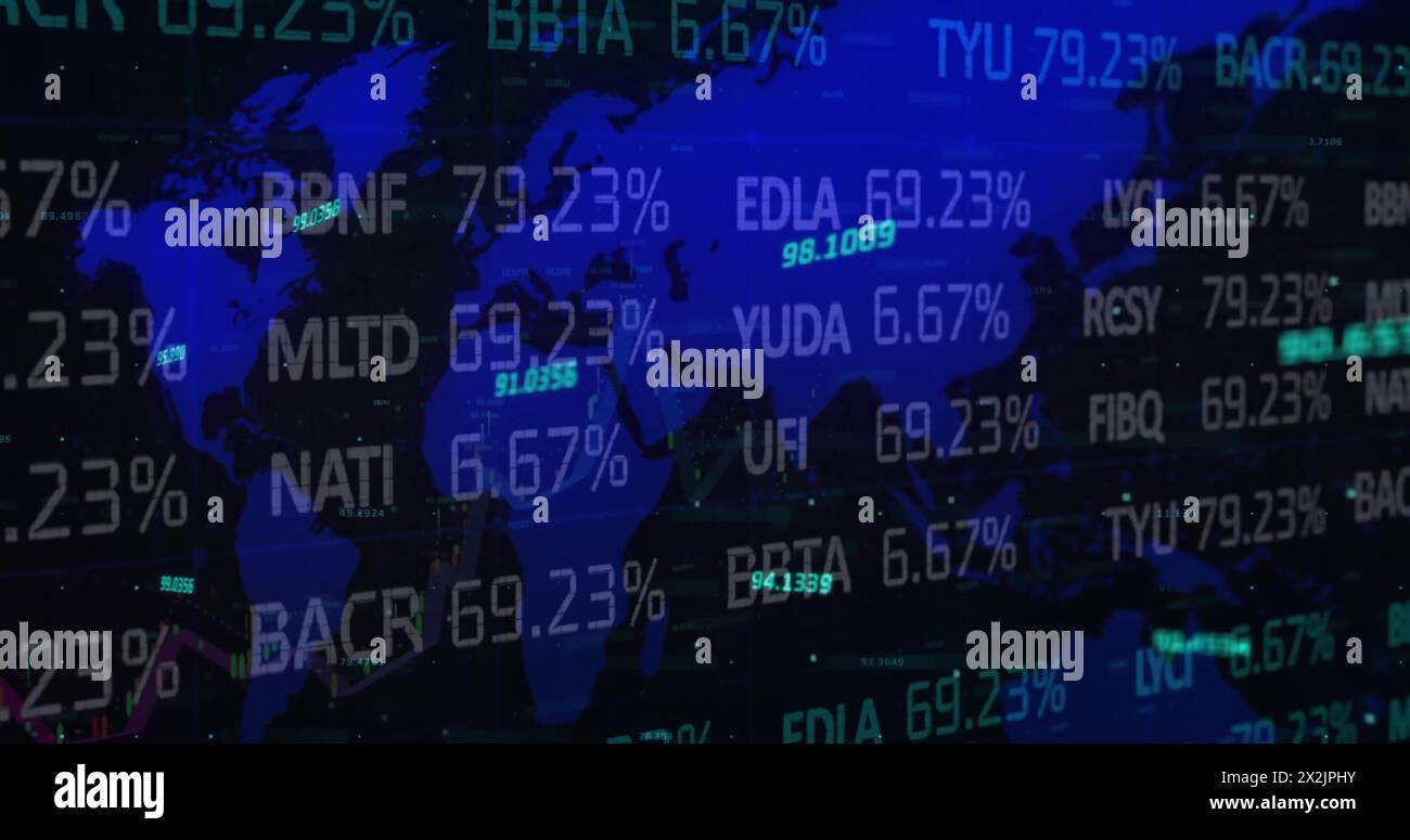 World map financial data animation hi-res stock photography and images ...