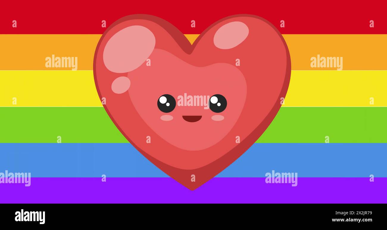 Image of heart over pride rainbow flag Stock Photo - Alamy