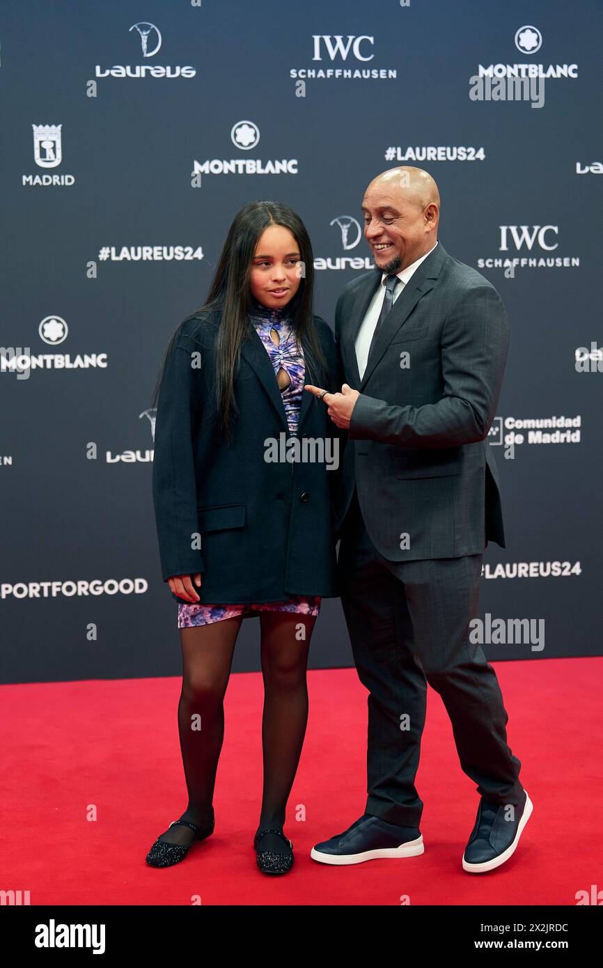 Madrid. Spain. 20240422, Roberto Carlos, Rebeca da Silva Rocha attends ...