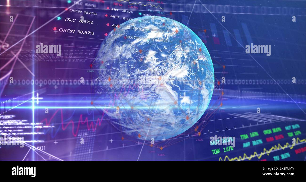 Image Of Financial Data Processing And Binary Coding Over Globe Stock 3732
