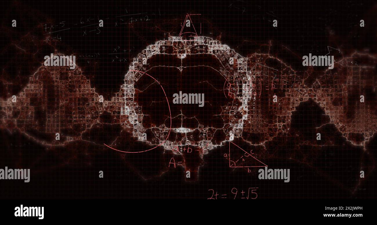 Animation human brain over mathematical hi-res stock photography and ...