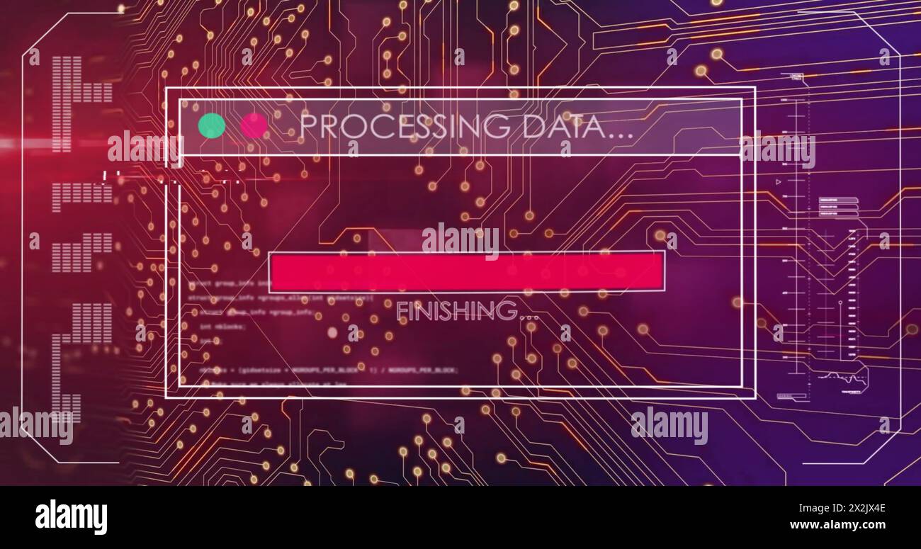 Animation data processing over circuit hi-res stock photography and ...