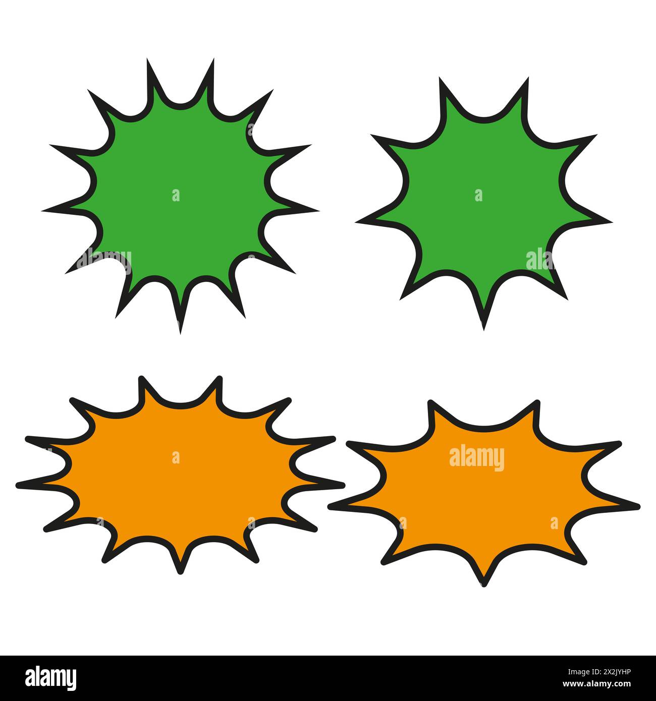 Colorful Starburst Speech Bubbles Set Comic Book Style Conversation