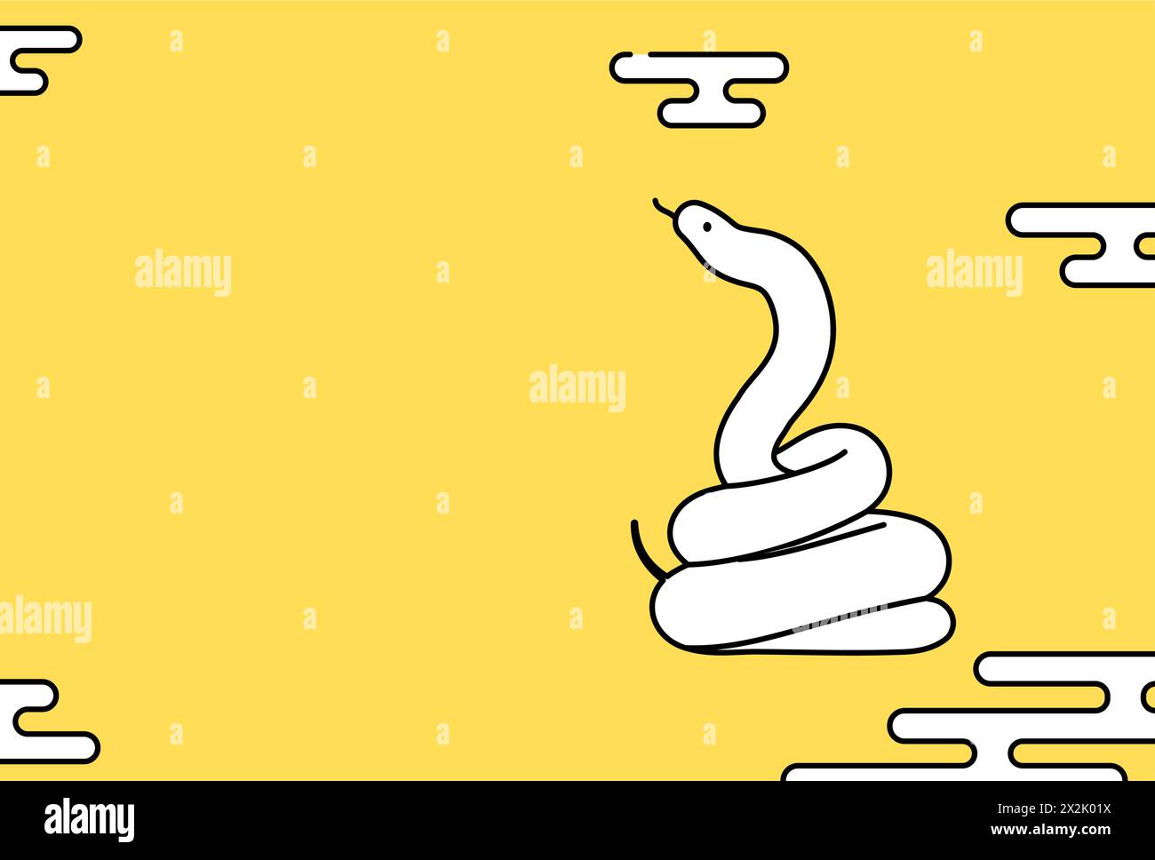 Simple New Year's card for the year of the Snake 2025, Japanese ...