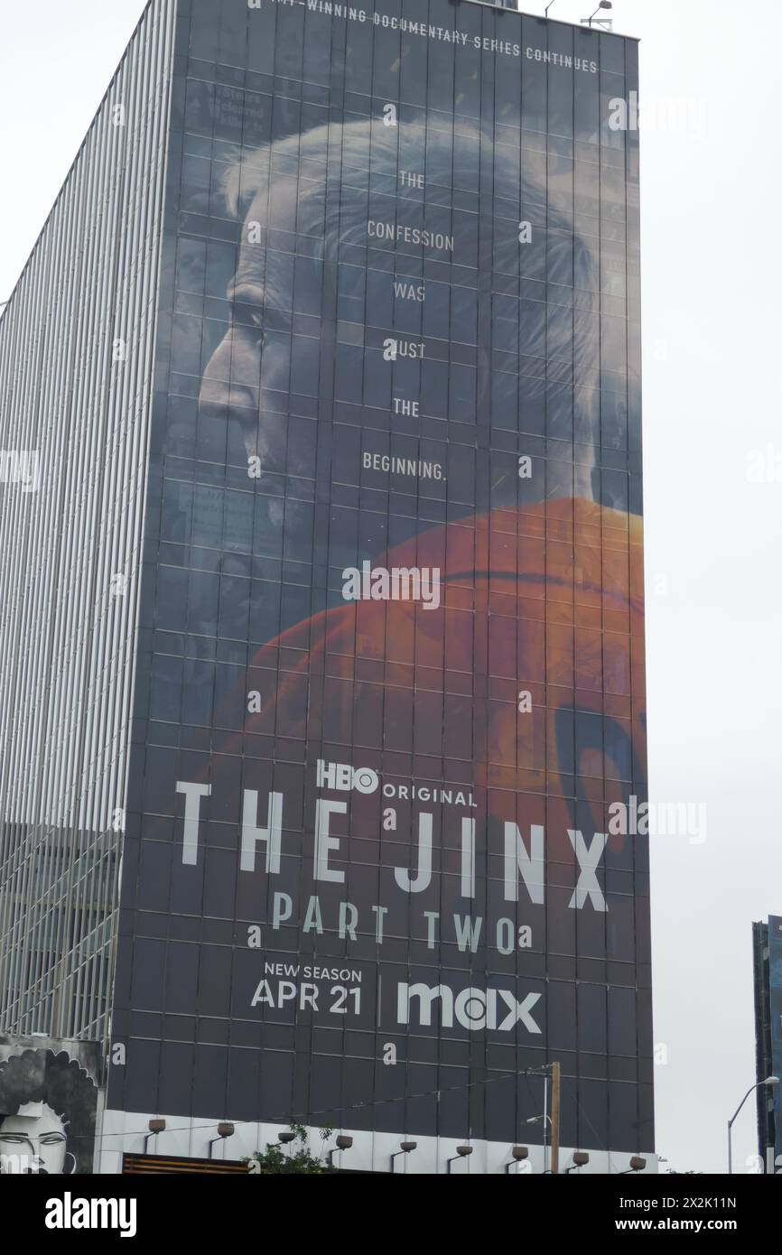 Los Angeles, California, USA 22nd April 2024 The Jinx Part 2 HBO Billboard on Sunset Blvd on ...