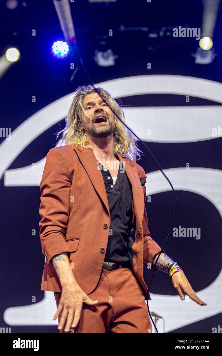 Indio, USA. 21st Apr, 2024. Adam Lazzara of Taking Back Sunday during ...