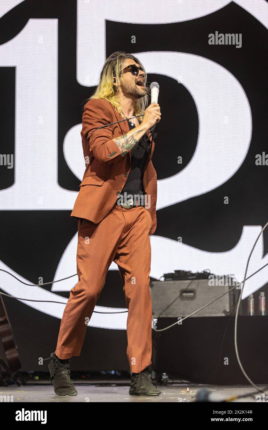 Indio, USA. 21st Apr, 2024. Adam Lazzara of Taking Back Sunday during ...