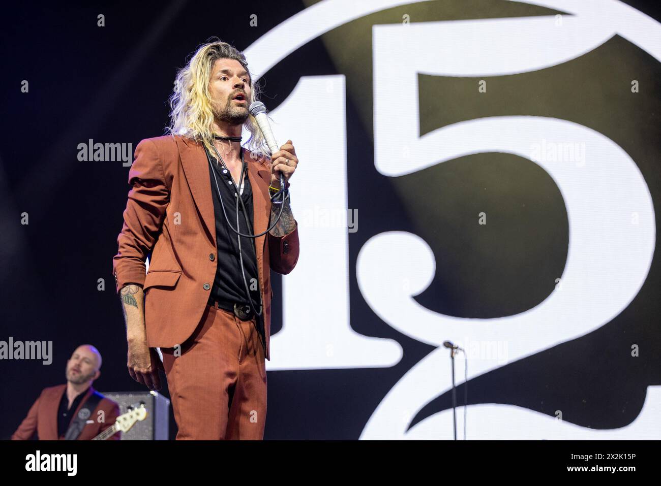 Indio, USA. 21st Apr, 2024. Adam Lazzara of Taking Back Sunday during ...