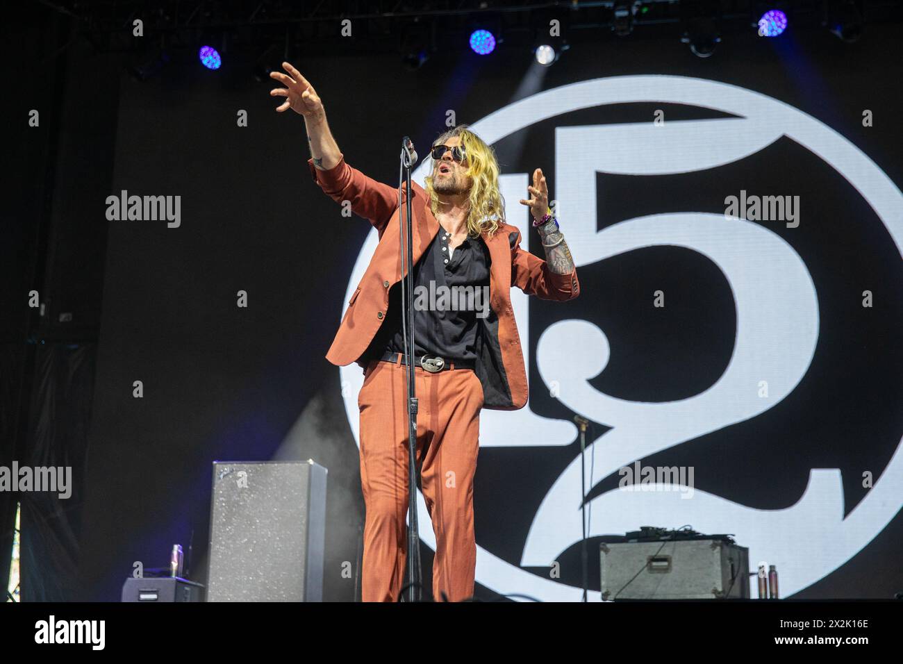 Indio, USA. 21st Apr, 2024. Adam Lazzara of Taking Back Sunday during ...
