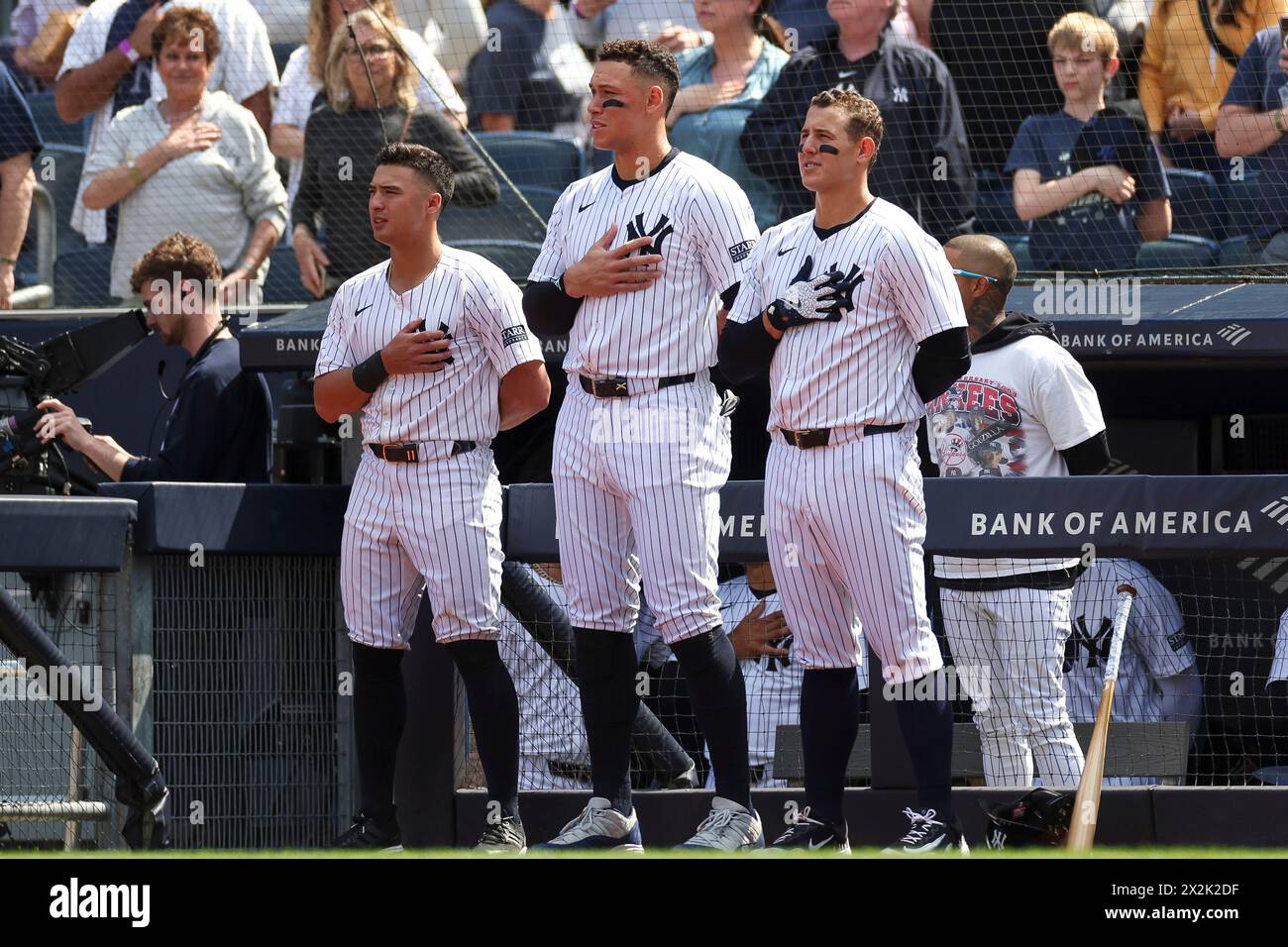 BRONX, NY - APRIL 20: New York Yankees shortstop Anthony Volpe (11 ...
