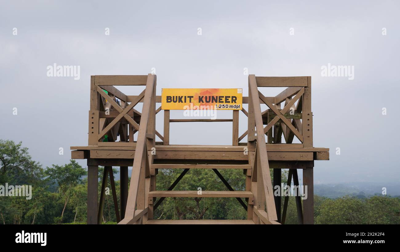 The bridge on the Bukit Kuneer which is made of wood and a photo spot ...