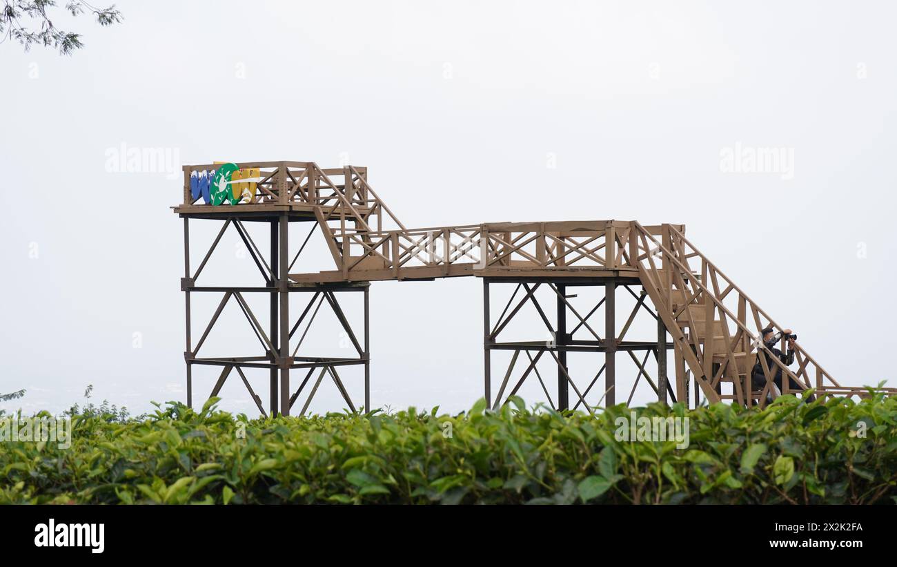 The bridge on the Bukit Kuneer which is made of wood and a photo spot ...