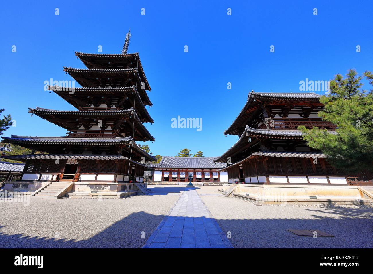 Horyu-ji, a Buddhist temple with world's oldest wooden buildings at ...