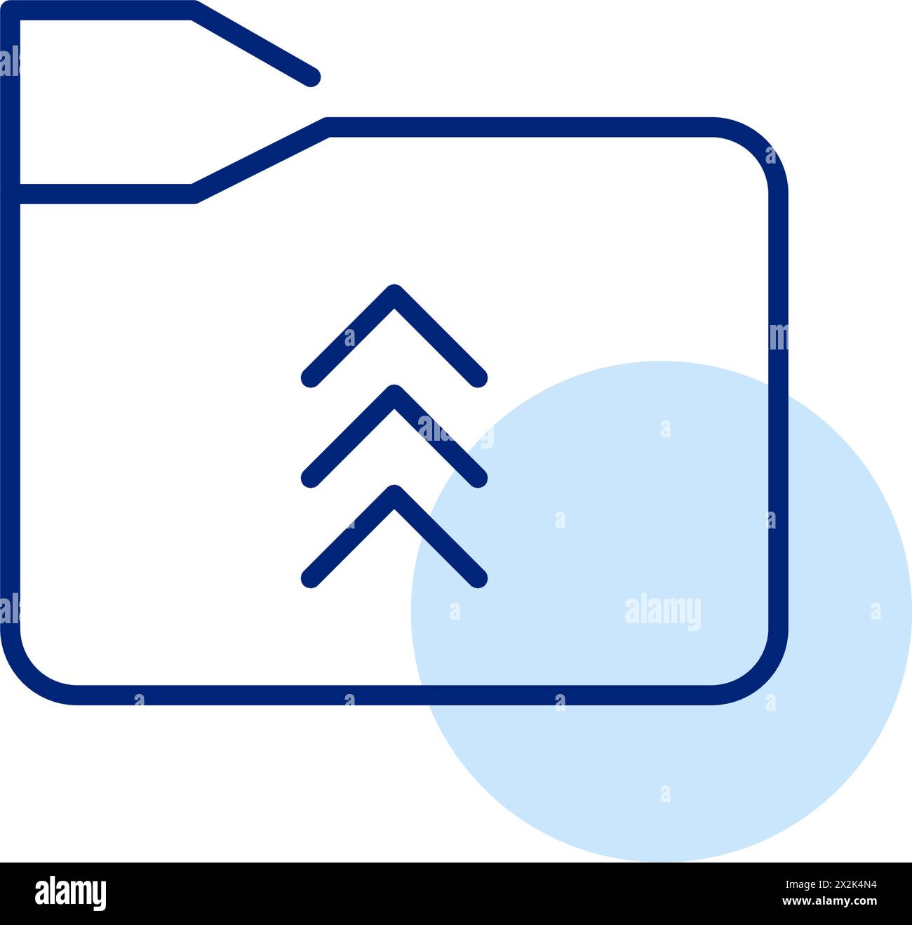 File folder with arrows up. Seamless cloud integration, data transfer and synchronization ...