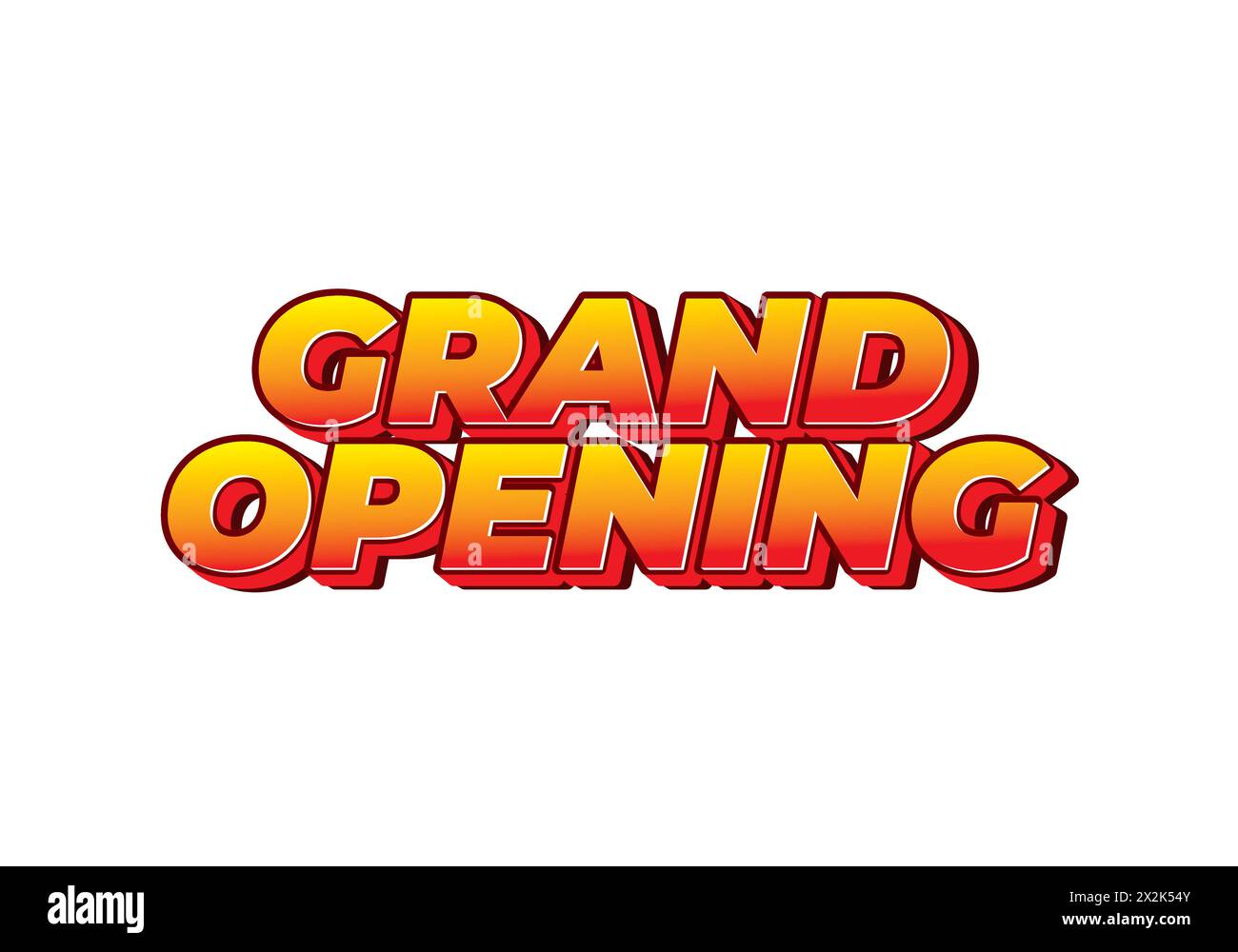 Grand opening. Text effect design in yellow red color with 3 dimension ...