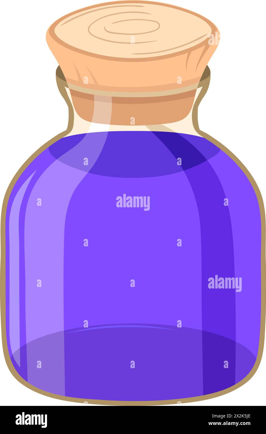 flat illustration of icon symbol, glass bottle containing purple grape ...