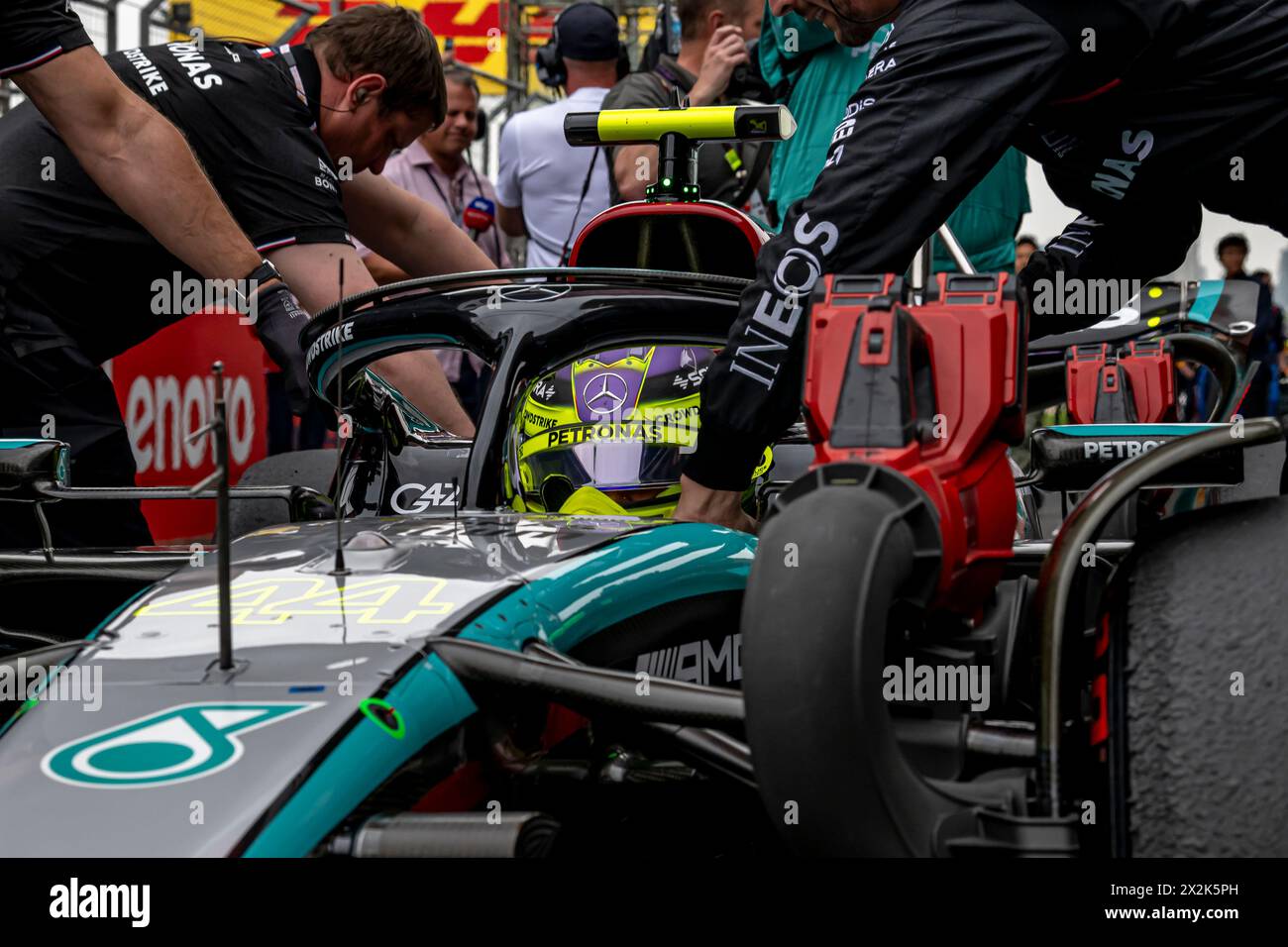 Shanghai, China, April 21, Lewis Hamilton, from the United Kingdom ...