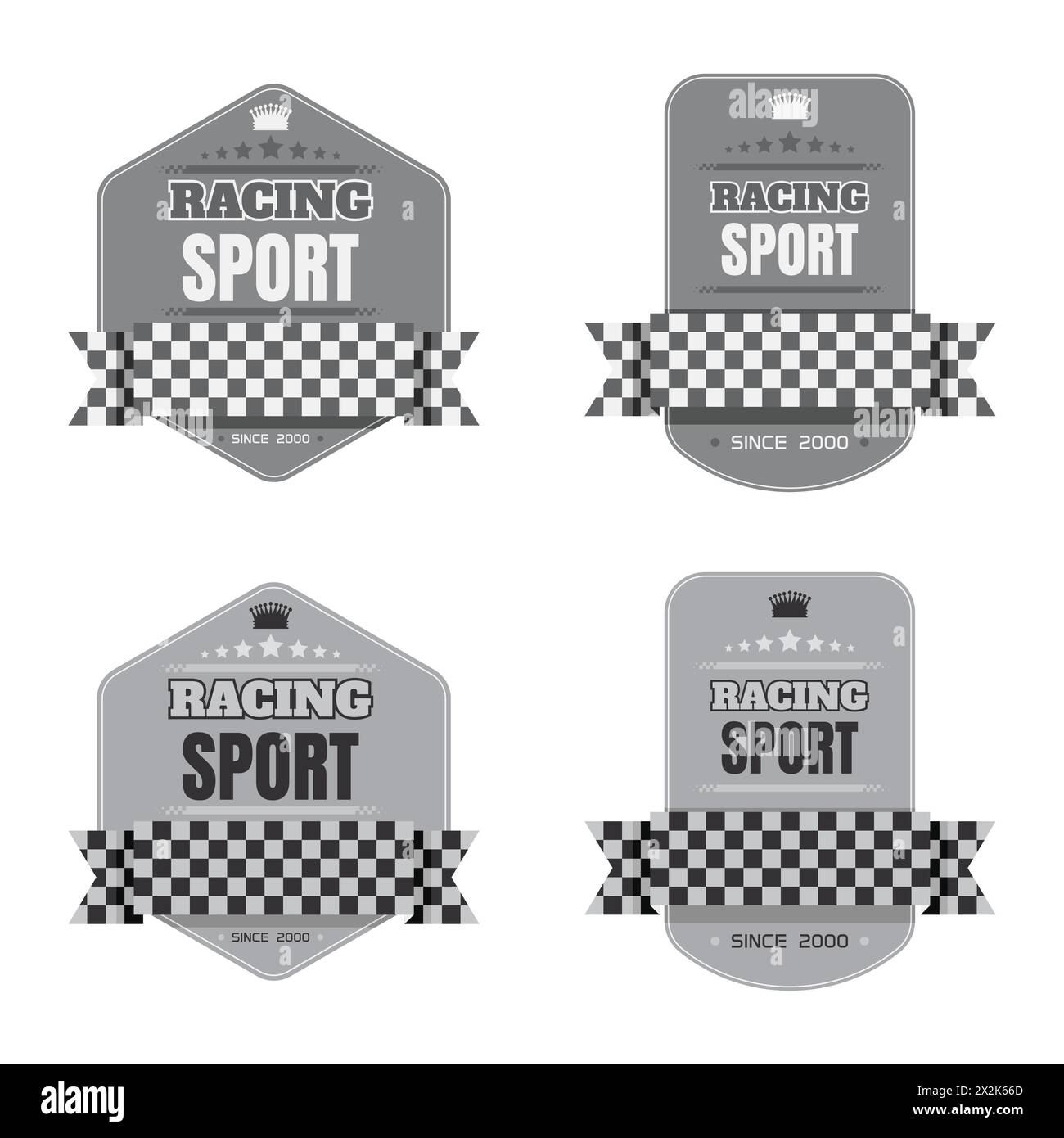 Sport racing labels black and white Stock Vector Image & Art - Alamy