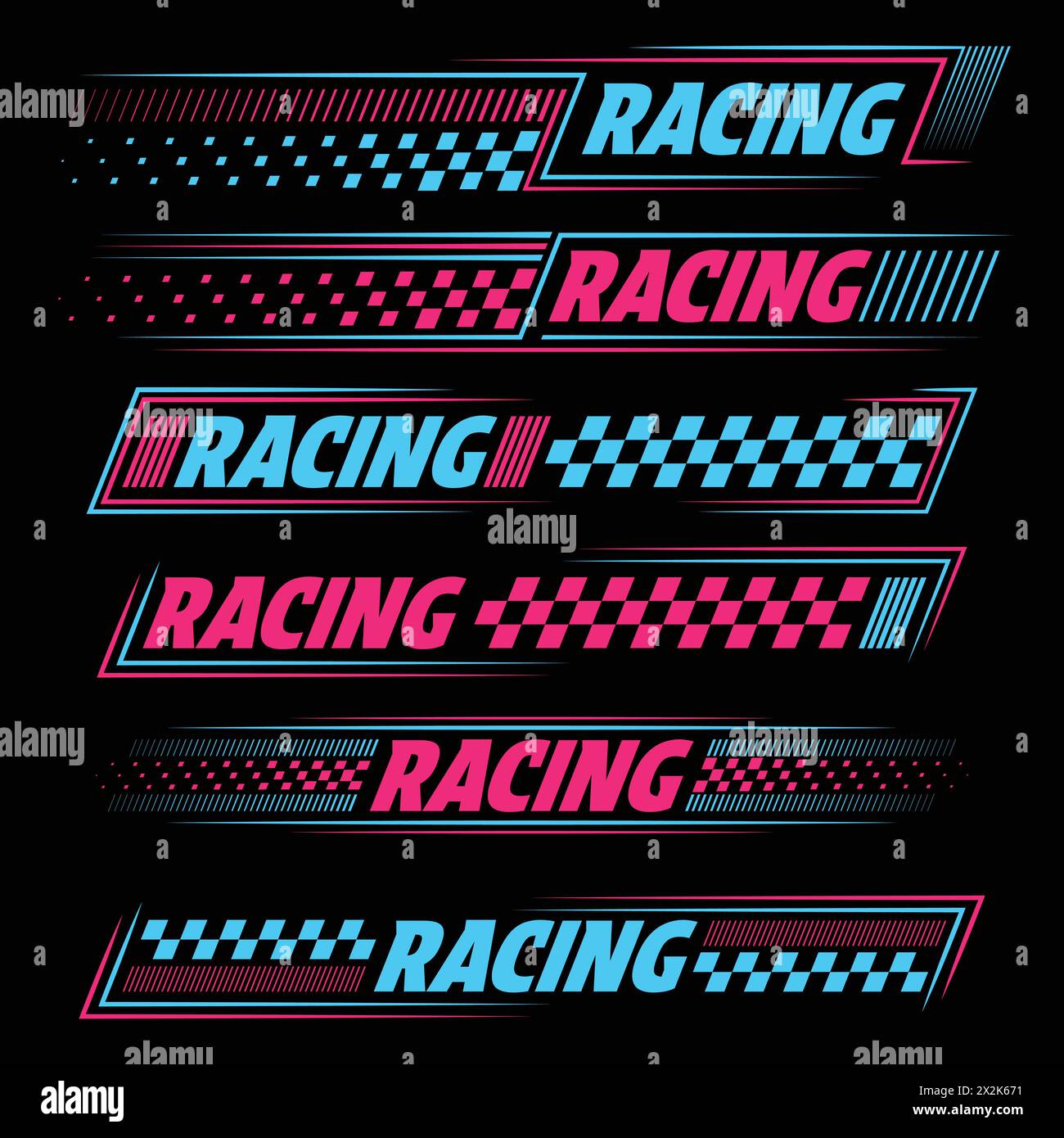 Racing pink and blue decals Stock Vector Image & Art - Alamy