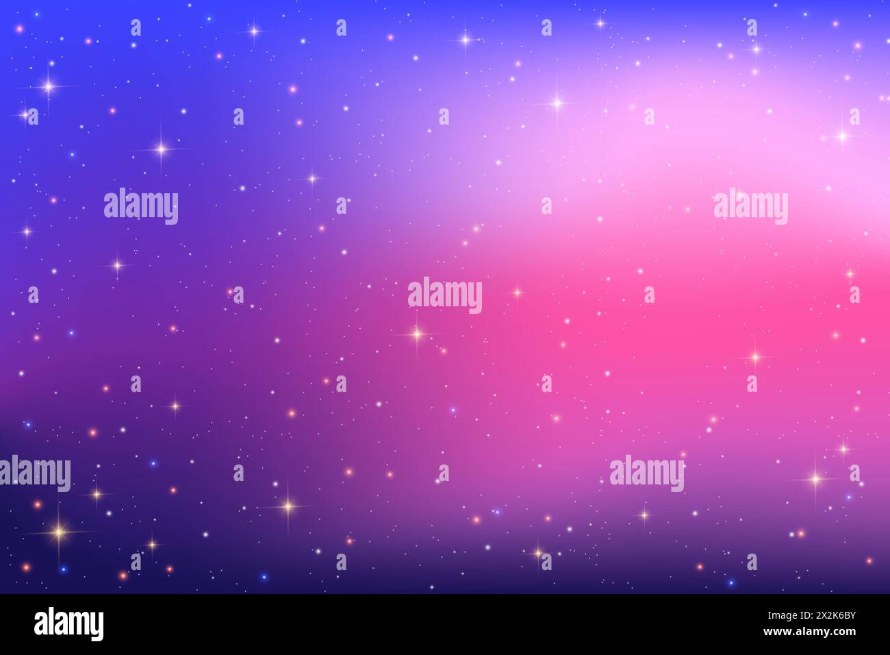 Gradient purple sky background. Pink night space with stars and ...