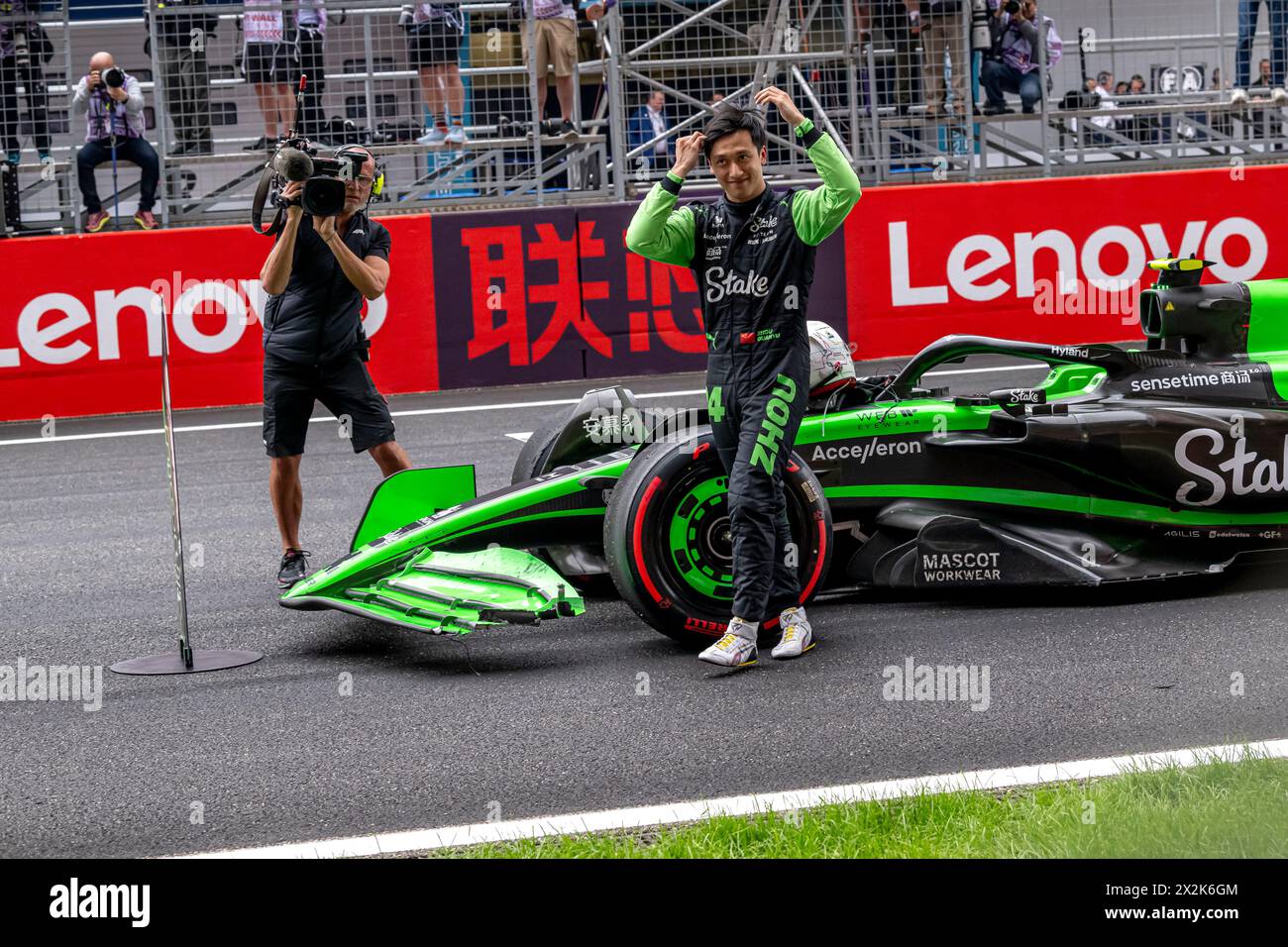 Shanghai, China, April 21, Zhou Guanyu, from China competes for Stake ...
